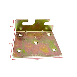 FarBoat Hardware 4Pcs Bed Hinge Universal C-Bed Rail Brackets Hinge 2 Hooks Heavy Duty for Bed Frames Headboard Footboard (90x68mm/3.5x2.7inch Colored Zinc Finish)