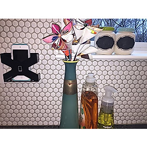 FONBOOTH Cell Phone Holder for Bathroom, Kitchen, Work Station, or Bedside (Black)