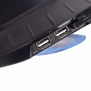 DAUERHAFT Racing Game Wheel,7 in 1 Control Buttons Vibration Game Steering Wheel,180° Rotation USB Racing Game Wheel with Pedal,Plug and Play,for PC, PS3, PS4, Xbox One,XBOX 360, Switch, Android