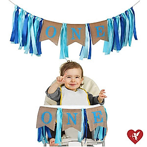 SS Cohen 1st birthday decorations,Baby Boy's first Birthday Banner,Burlap Highchair Banner for 1st baby birthday banner decorations