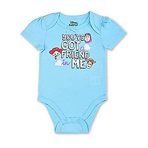 Disney Toy Story Girls’ 5 Pack Short Sleeve Bodysuit for Newborn and Infant – Pink/Blue/White/Grey