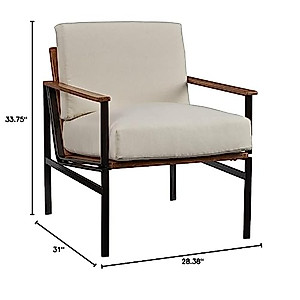 Signature Design by Ashley Tilden Mid-Century Modern Accent Chair, Ivory & Black