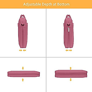 MOSISO Laptop Shoulder Messenger Bag Compatible with MacBook Air 15 inch M2 A2941/Pro 16 inch M3 A2991 M2 A2780 M1 A2485 A2141,15-15.6 inch Notebook with Adjustable Depth at Bottom, Dusty Rose