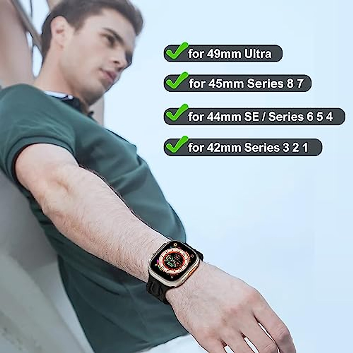 Bandiction Compatible with Apple Watch Bands 44mm 40mm 38mm 42mm 41mm 45mm 46mm 49mm, iWatch Bands Women Men,Adjustable Braided Solo Loop Elastic Sport Band for iWatch Ultra SE Series 10/9/8/7/6/5/4