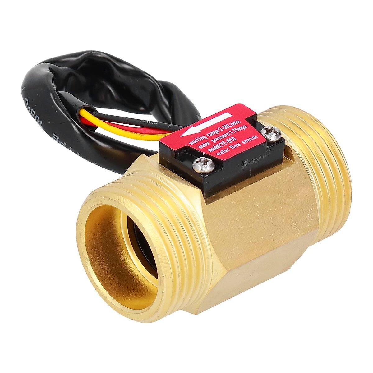 Counter, 24V Water Sensor with NPN Output, G1 Thread Brass Rate Meter, in Line Flowmeter for PLC