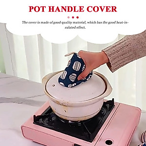 OSALADI 2pcs Hot Handle Holder Non Slip Pot Holders Cover Assist Hot Pan Handle Triangle Fabric Pot Clip Pot lid Gloves Anti Scalding Protector Kitchen Cooking Pot Handle Hat
