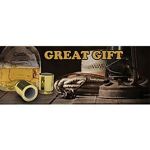 Caliber Gourmet 50 Caliber Shot Glasses - Set of 2, Gold