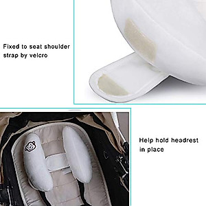 Inchant Adjustable Baby Soft Head Neck Support - Children Travel Car Seat Safety Pillow Cushion, Banana U-Shape Stroller Head Support for Toddlers Infants Child Best Gift - White