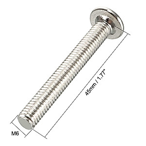 uxcell M6x45mm Furniture Bolts Hex Socket Screws Fastener Carbon Steel 8pcs