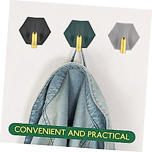 VICASKY 4pcs Duty Purse Door Sticky Bags Hexagon Free Towel Color Holder Heavy Hook Bathroom Office Adhesive Self Mixed Kitchen Hangers Bag Coat Home Hanger Shaped Punch Household