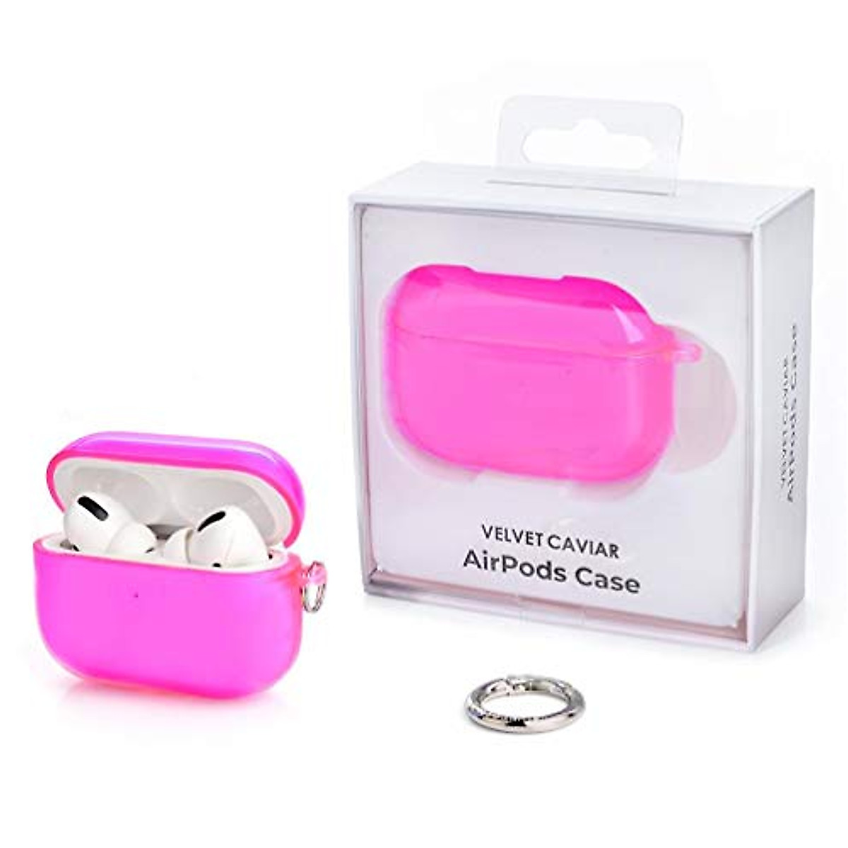 Velvet Caviar Compatible with AirPods Pro Case 2nd and 1st Generation - Cute Protective Hard Cover for Women - Neon Pink