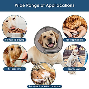 Noble Hydric Pet Cone for Small Dogs and Cats,Cat Cone Collar Soft to Stop Licking Extra Soft Dog Cone Alternative After Surgery for Large Medium Small Dogs-Adjustable 13.4"-15.7" Recovery Cone(L)