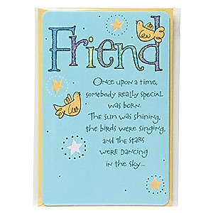 American Greetings Birthday Card for Friend (Birds and Stars)