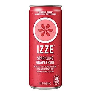 IZZE Sparkling Juice, 4 Flavor, Variety Pack, 8.4 Fl Oz Can (Pack of 24) Blackberry, Clementine, Apple, Grapefruit