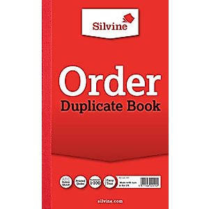 Silvine Duplicate Order Book - Numbered 1-100 with Index Sheet (210 x 127mm)