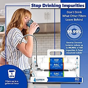 Express Water – Countertop Reverse Osmosis Water Filtration System – 4 Stage RO Water Filter with Faucet – Simple Set Up Faucet Filter
