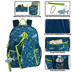 Trail maker Boy's 6 in 1 Backpack With Lunch Bag, Pencil Case, and Accessories