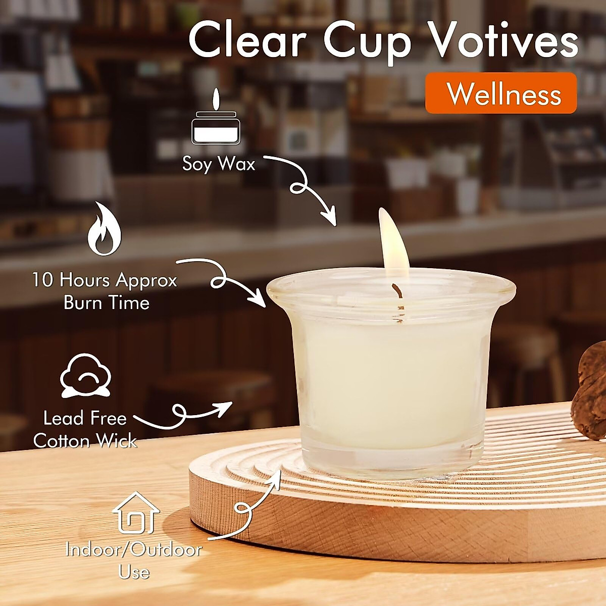 SOFT BREEZE 24 Pack Unscented Votive Candles in Glass, White Glass Tealight Candles,Votive Candles Bulk, Transparent Glass Filled,Ideal Gifts for Wishing,Spa, Weddings, Birthdays,Holidays, Party