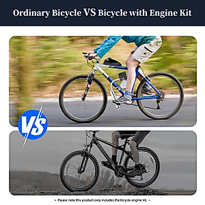 Frederimo 100cc Bicycle Motor Kit, 2 Stroke Motorized Engine Kit Conversion CDI Air-Cooling Petrol Gas Fit for 26"-28" Bikes…