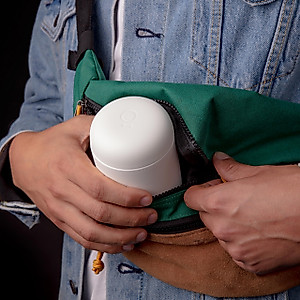 Fellow 16 oz Carter Move Travel Mug - Vacuum-Insulated Stainless Steel Travel Coffee Mug - Coffee Tumbler with Ceramic Interior and Splash Guard - Matte White