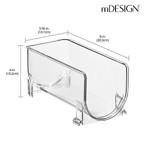 mDesign Plastic Free-Standing Wine Set Rack Storage Organizer for Kitchen Countertops, Pantry Cabinet, Fridge Organization - Holds Water Bottle and Alcohol Bottles - 2 Pack - Clear