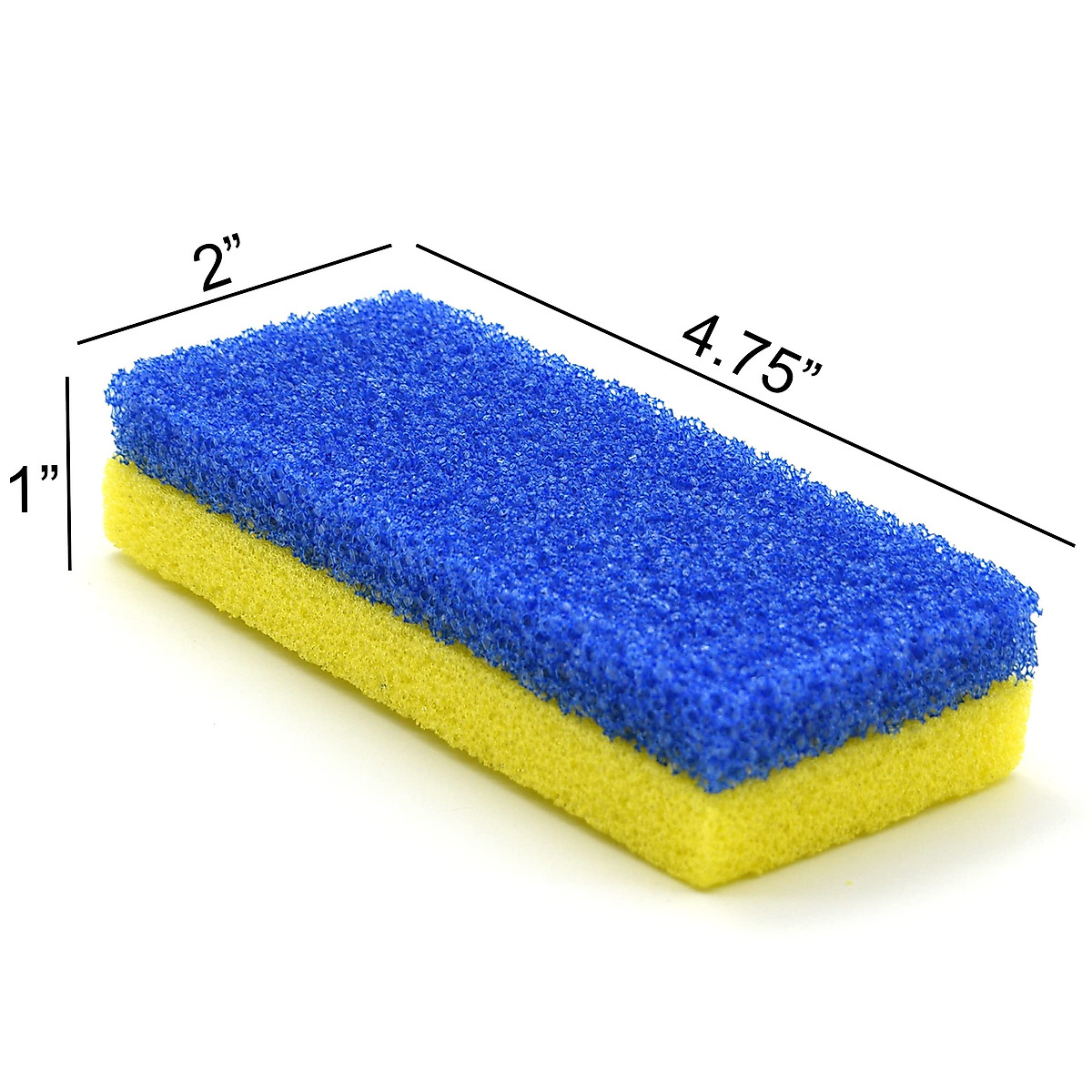 PrettyClaw 4pc Pumice Stone for Feet Callus Remover Pumice Pad Pedicure Tool Pumice Bar Removes Dead Skin Pumice Foot Scrubber Blue/Yellow (Pack of 4)