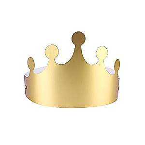 HAOZAIKEJI 30 PCS Gold Foil Crowns, Birthday Party Paper Crowns Golden King Crown Hat for Birthday Celebration Photo Props, Adjustable for Adults and Kids