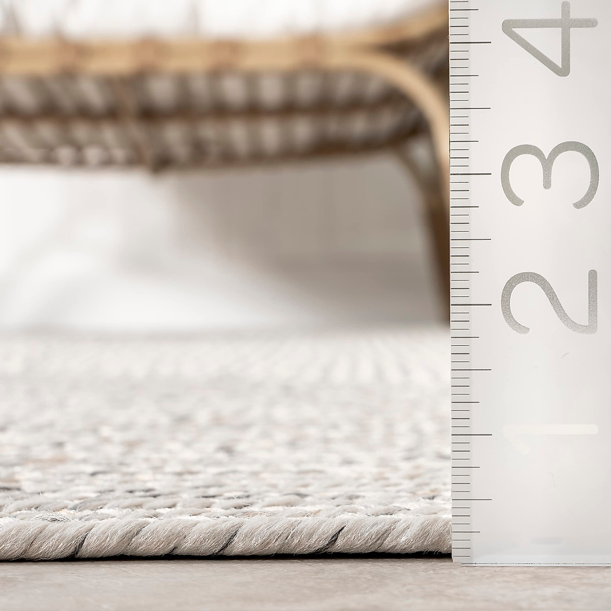 nuLOOM 12' x 15' Solid Hand Braided Indoor/Outdoor Area Rug, Pet-Friendly, High Traffic, Weather Resistant, for Patio, Balcony, Bedroom, Living, Dining Room, Wynn Ivory