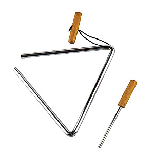 Musfunny Triangle Hand Percussion with Striker, Rhythm Steel Triangles Musical Instrument (8 inch)