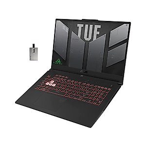ASUS TUF A17 17.3" 144Hz FHD Gaming Laptop, AMD Ryzen 7 6800H, 64GB DDR5 RAM, 2TB PCIe SSD, RGB Backlit Keyboard, NVIDIA GeForce RTX 3060, 720p HD Camera, Win 11 Pro, Gray, 32GB USB Card