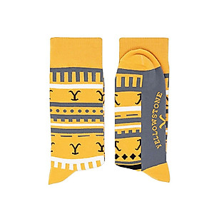 PARAMOUNT NETWORK Yellowstone Dutton Ranch Yellow Striped Socks