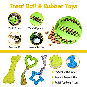 Zeaxuie 20 Pack Luxury Dog Chew Toys for Puppy, Cute Small Dog Toys with Ropes Puppy Chew Toys, Treat Ball and Squeaky Puppy Toys for Teething