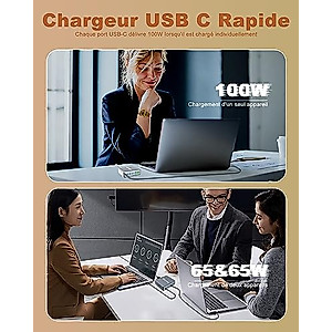 265W USB C Charger, USB C Fast Charger, 8-Port Desktop USB C Charging Station for Travel Home Office, Compatible with MacBook Pro/Air iPad iPhone 15/14/13/Pro Max/12 Sumsung(100W 1.5m Charger Cable)