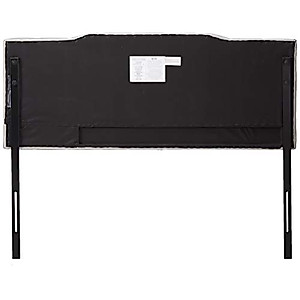 Zinus Satish Upholstered Channel Stitched Headboard in Light Grey, Full