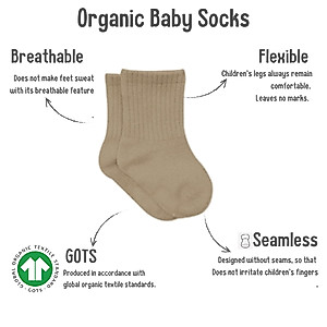bistyle Baby Grip Ankle Socks 6 Pairs | Newborn Infant Toddlers Socks Anti-Allergic Cotton | Kids Boys Girls Ankle Socks Multicolor (as1, age, 6_months, 12_months, Brown, 6-12 Months)