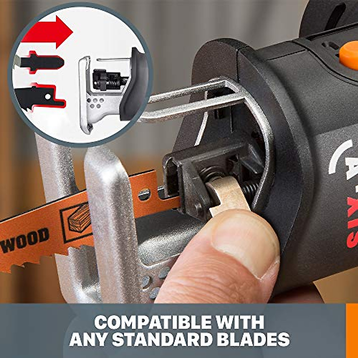 Worx WX550L.9 20V Power Share Axis Cordless Reciprocating & Jig Saw (Tool Only)