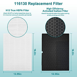 116130 Replacement Filter, 5500-2 Air Puri-fier Replacement Filter Compatible with winix 5500-2, AM80 Air Puri-fier, 2 Pack Filters and Activated Carbon Pre-Filters.