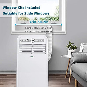 Uhome Portable Air Conditioner, 8000 BTU Compact AC Unit with Cooling, Dehumidifier, Fan, Remote Control and Window Mount Kit Included, White