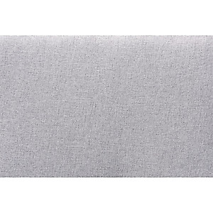 Baxton Studio Dexter Modern and Contemporary Light Grey Fabric Upholstered and Walnut Brown Finished Wood Queen Size Headboard