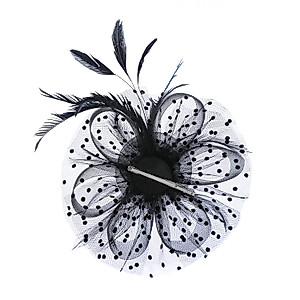 Cocktail Fascinator Hat 20s Pillbox Tea Party Hat Wedding Headwear Kentucky Derby Hats for Women(Black)