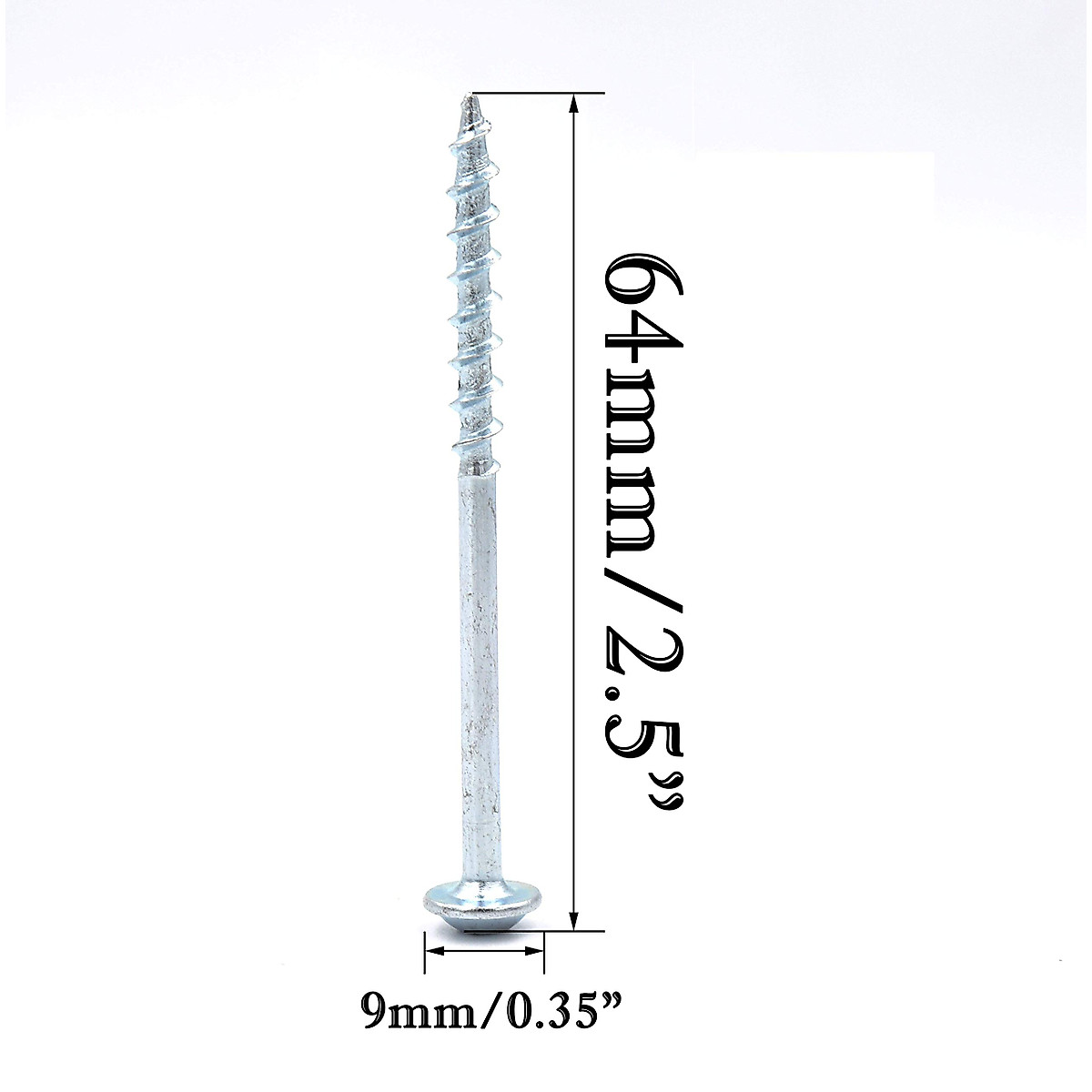 FGen 100pcs Square Groove Head Wash Wood Screw Coarse Tooth with Washer Head #8-2-1/2 inch