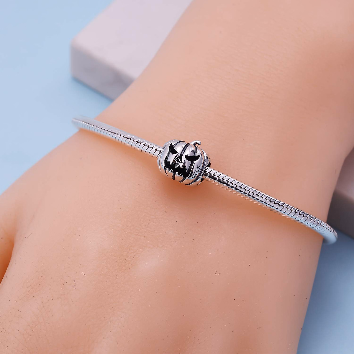 Happy Halloween Skull Pumpkin Charms 925 Sterling Silver Holiday Beads fit Pandora Bracelets Gifts for Women