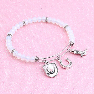 FEELMEM Cowl Jewelry Equestrian Bracelet l Western Jewelry Horses Horseshoe Charm Bracelet Horse Lover Gift (Cowl Bracelet)