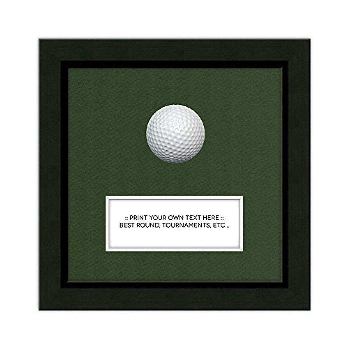 Hole in One 7x7 Black Golf Ball Frame Moulding blk-004 Shadowbox Frame, Green Mat (Card & Ball not Included)