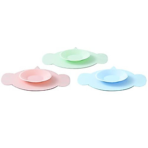 Kisangel 3pcs Anti-Fall Baby Double-Sided Store Infant Silicone Tableware Holder Cartoon Fixing Anti-Slip Cutlery Sucker Base Hotel Kids Cups Fixer Bases Cafe Pad Fixed Bowl for Plate Mat