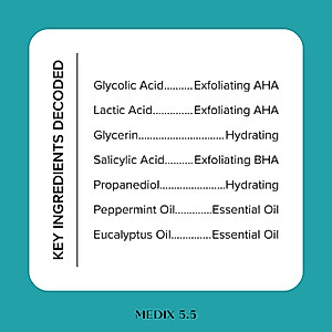 Medix 5.5 Body Scrub Skin Care Glycolic Acid Exfoliating Body Cleanser KP Bump Eraser | AHA + Lactic Acid Anti Aging All Skin Type Wash | Keratosis Pilaris & Acne | Foaming Body & Face Wash, 15 Fl Oz