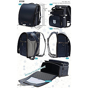 Baobab's wish Ransel Randoseru Japanese schoolbag Backpacks Lightweight & Sturdy Japan Backpacks With One-touch Switch, Steelblue (rbsb-012)