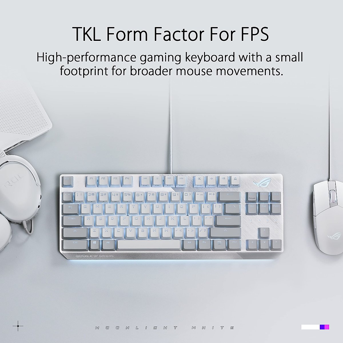 ASUS ROG Strix Scope NX TKL Moonlight White Wired Mechanical RGB Gaming Keyboard | ROG NX Red Linear Switches, Aluminum Frame, Aura Sync Lighting, Tenkeyless Design, Quick Toggle Media Keys