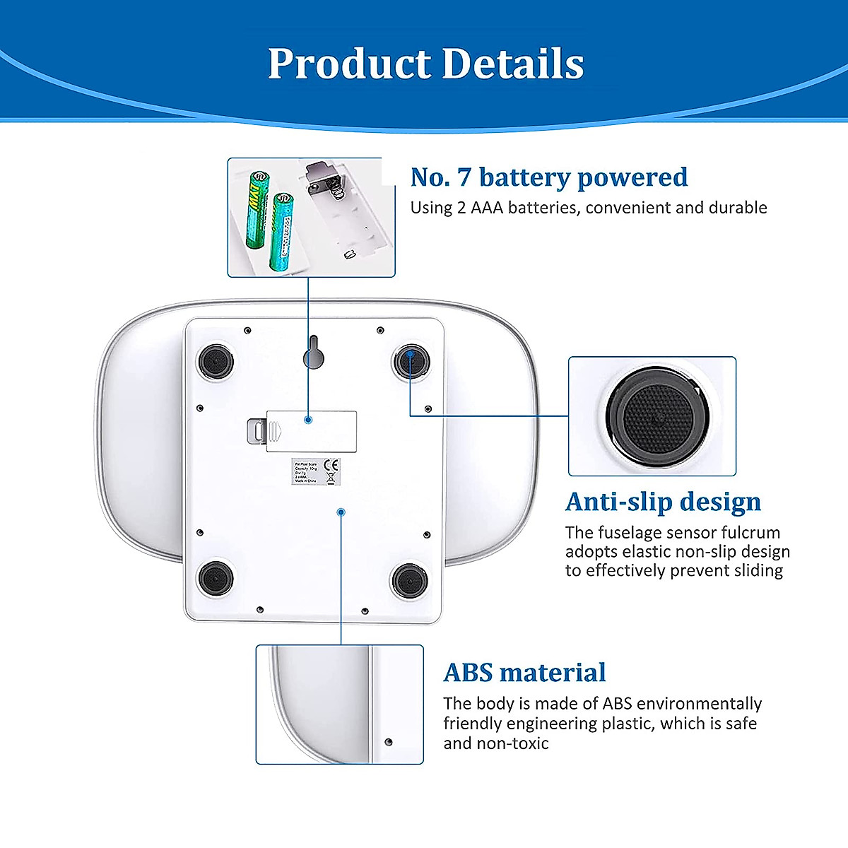 Pet Digital Scale Kitchen Weight Scale, Puppies and Kitten Scale Measures Small Animals with 22 lb/10 kg, Multi-Function Portable Electronic Scale Digital Weight