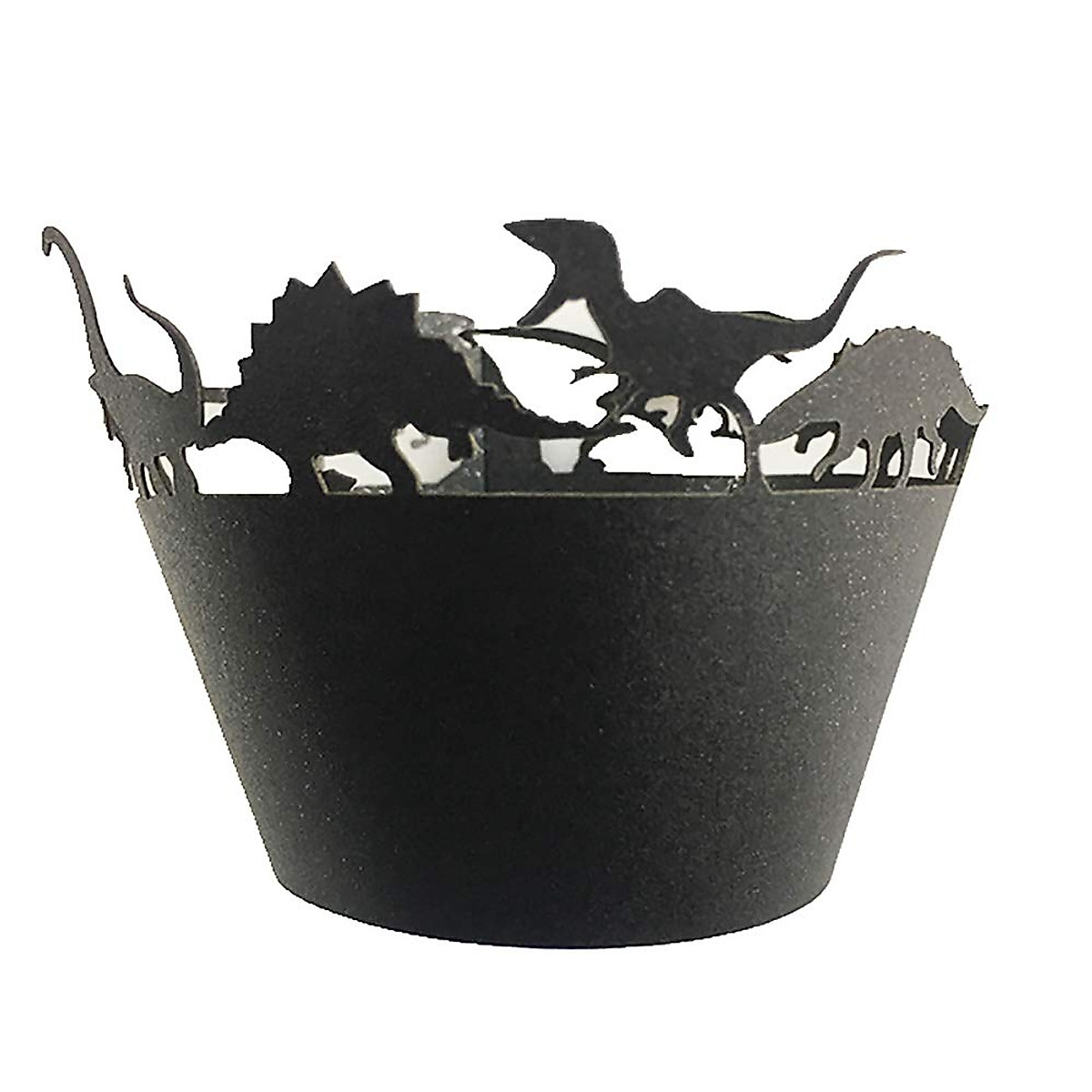 black Dinosaur Laser cut Cupcake Wrapper Cup Cake Baking Muffin 60pcs